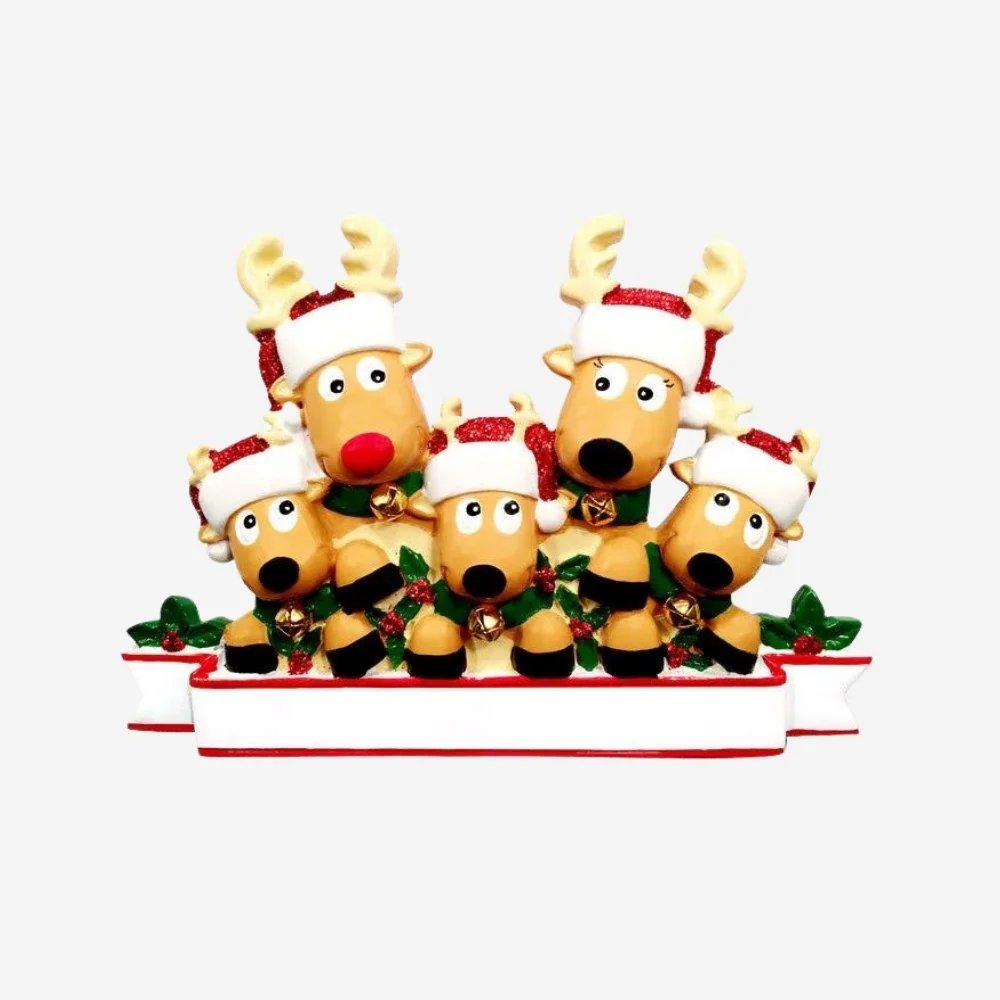 Trim The Tree - Personalised Christmas Decoration for a family of 5 ...